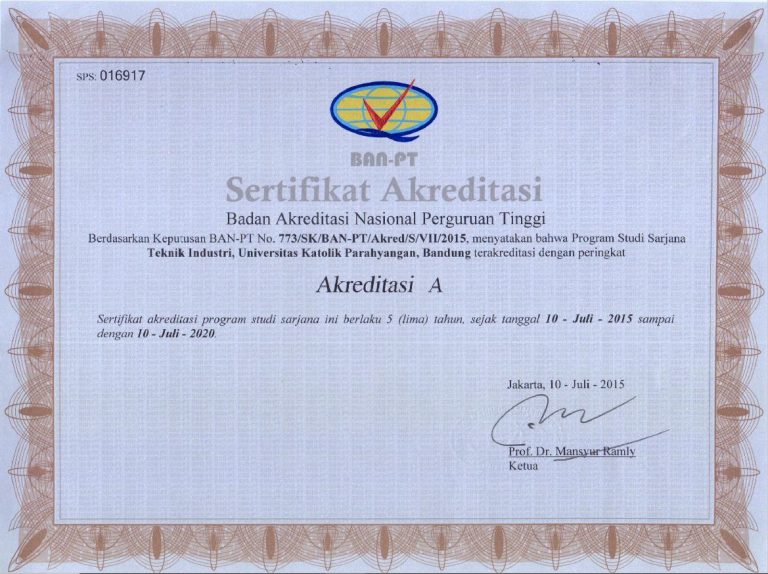 Akreditasi - Jurusan Teknik Industri